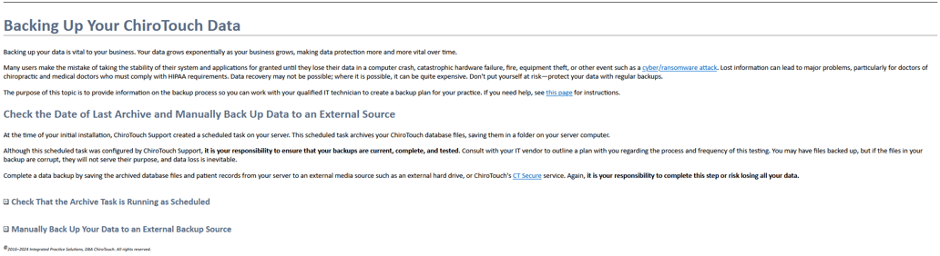 Exporting From Chiro Touch