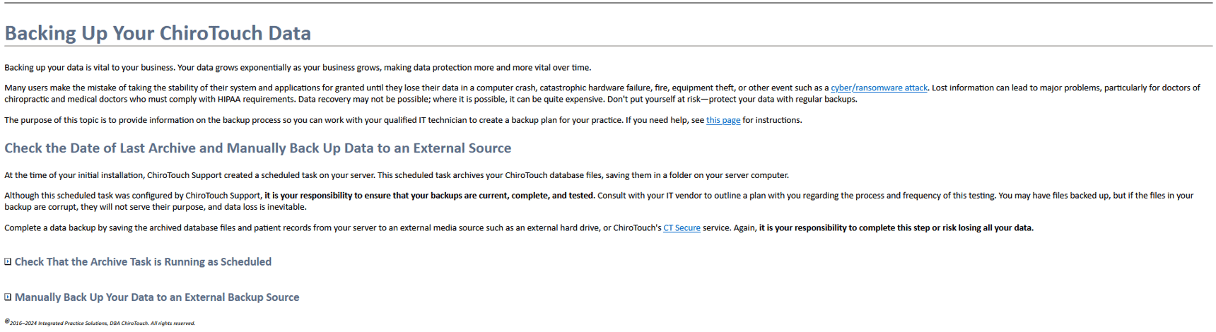 Exporting From Chiro Touch