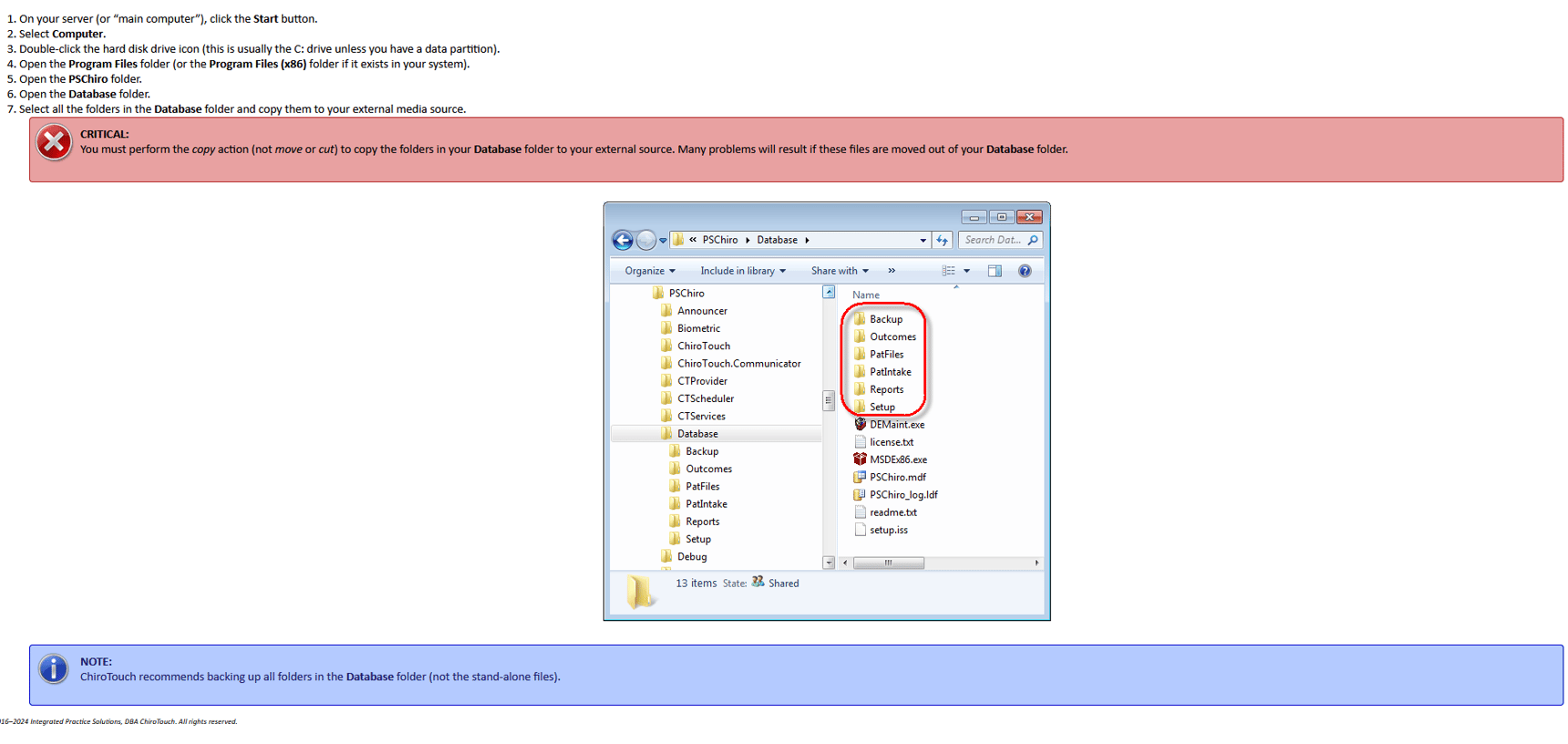 Exporting From Chiro Touch