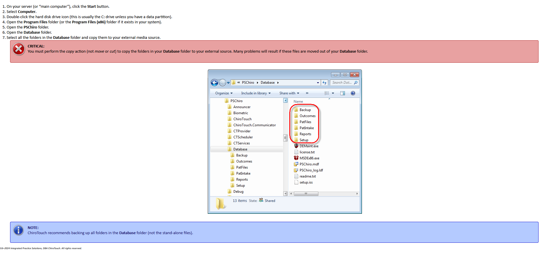 Exporting From Chiro Touch